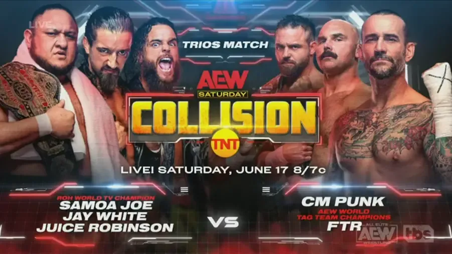 CM Punk And FTR Vs. Jay White, Juice Robinson, And Samoa Joe To Main Event AEW Collision Premiere